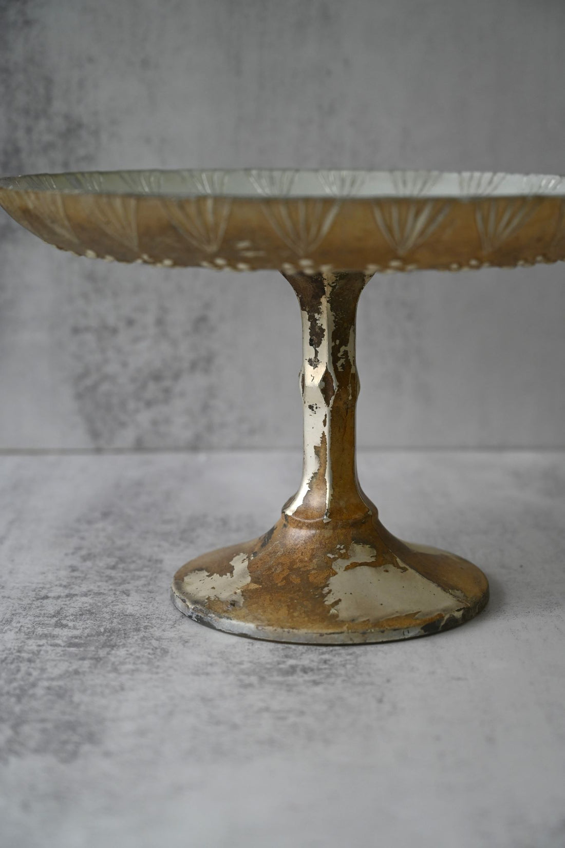 Large Antique Glass Decorative Pedestal Stand - Gold Finish – Always ...